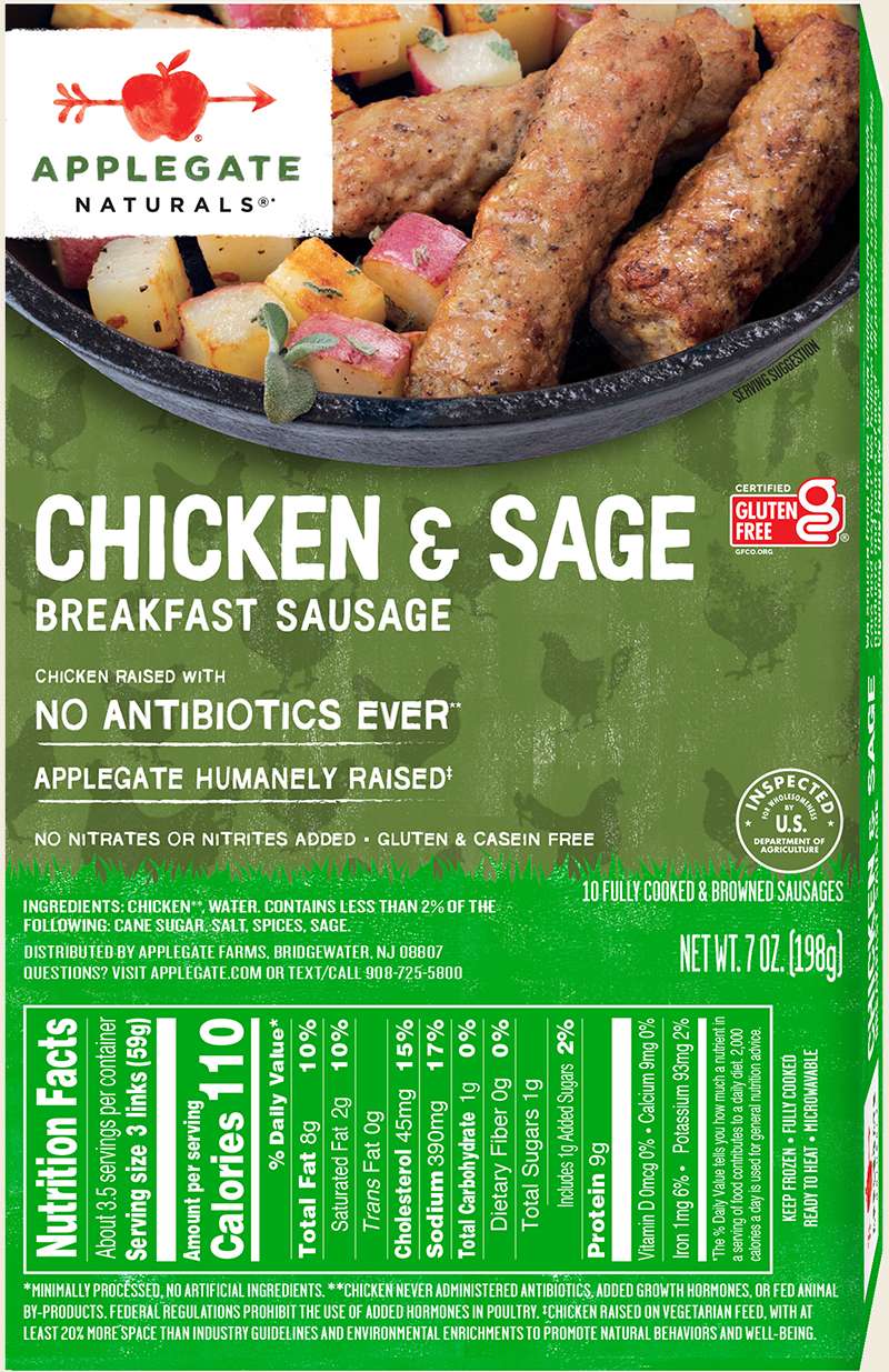Products - Breakfast Sausage - Natural Chicken and Sage Breakfast Sausage - Applegate